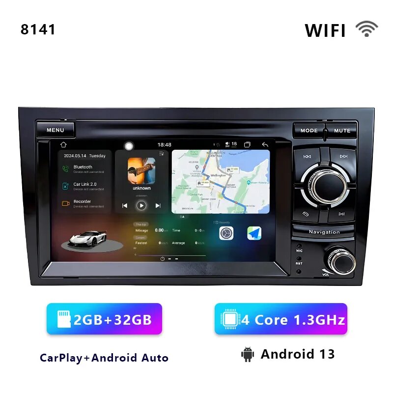 Автомобильный радиоприемник Carplay для Audi A4 B6 B7 S4 RS4 2002-2012 Мультимедийные модели 8141
