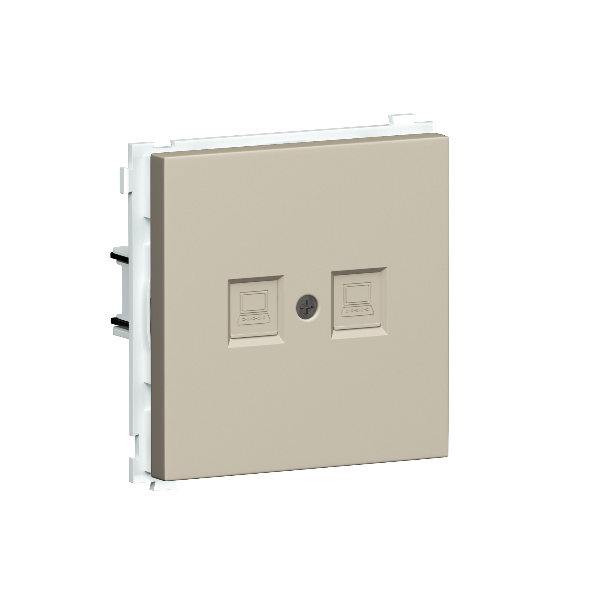 Розетка компьютерная RJ45 cat.6 на 2 порта, цвет матовый кашемир, серия R98, Donel