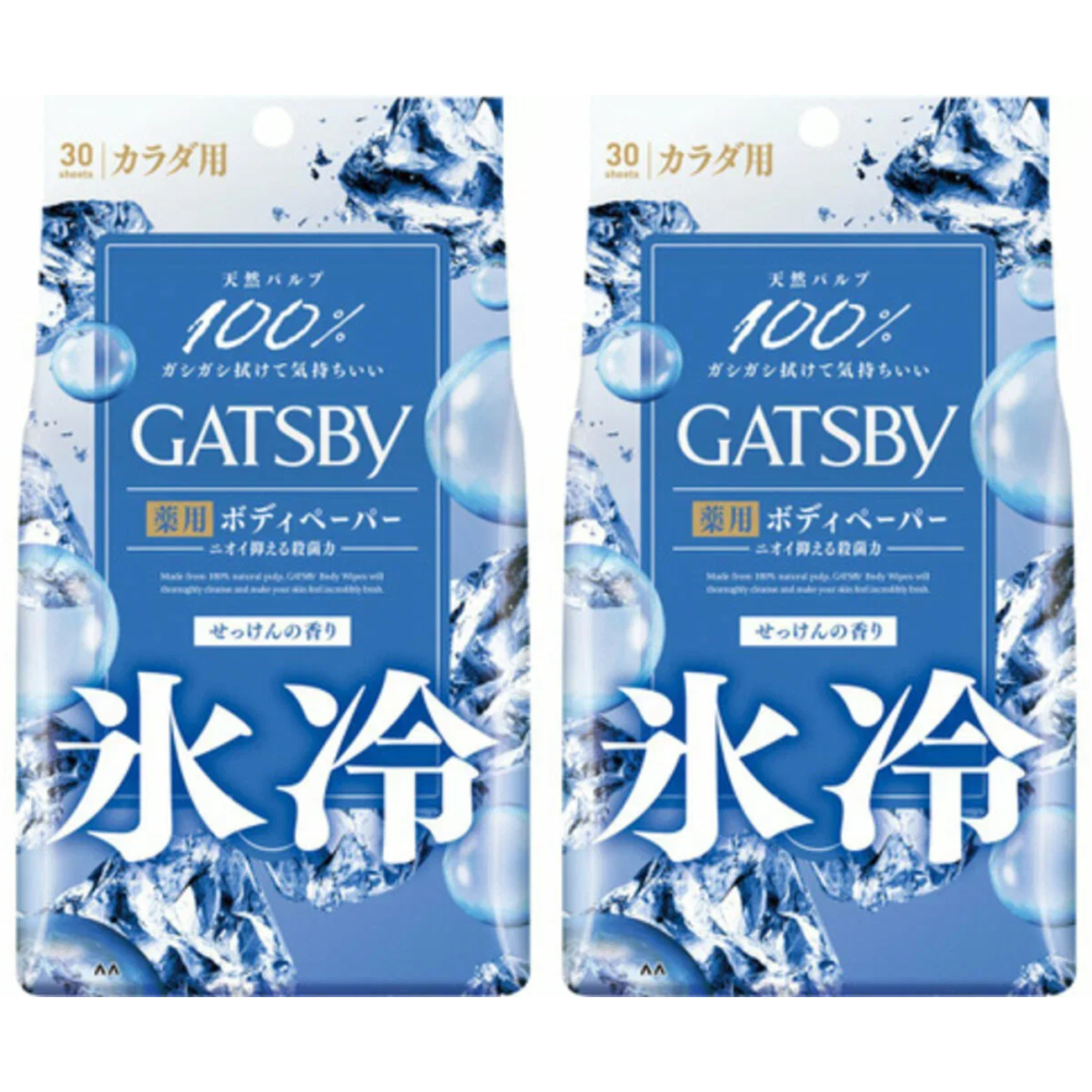 Мужской дезодорант-антиперспирант Mandom в форме салфеток, Gatsby Deodorant, Ледяное мыло, 30шт, 2уп