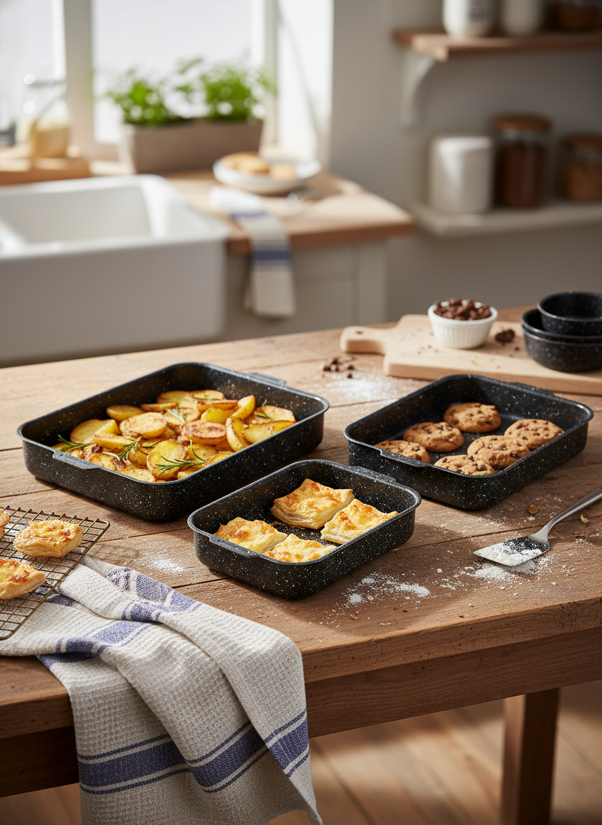 Набор противней для духовки Easy Stone 19*25, 23*30, 27*35 см