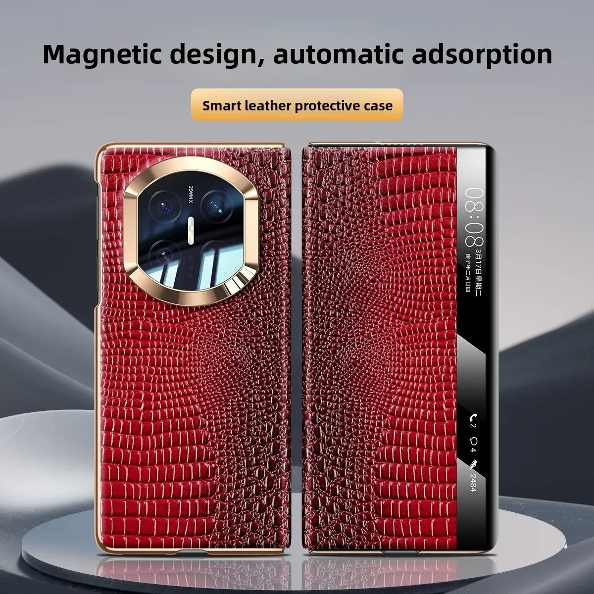 Чехол из натуральной кожи для Huawei Mate X7 X6 X5 MateX7 MateX6 с Хуавей Мэйт X7, Vintage Red