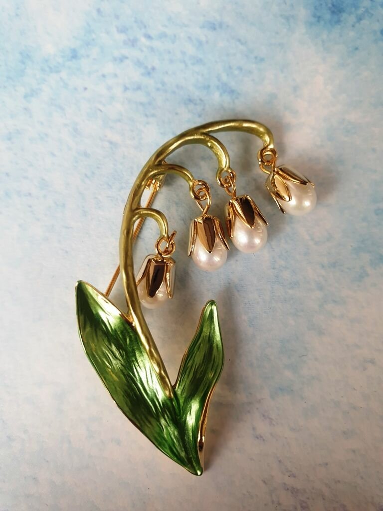 Брошь, жемчуг культивированный