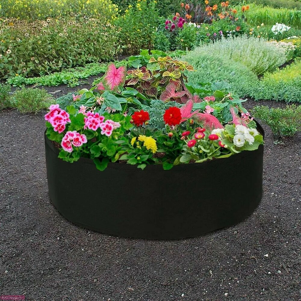 Кашпо 147 л, 30 см, 1 шт, цвет кремовый, черный матовый