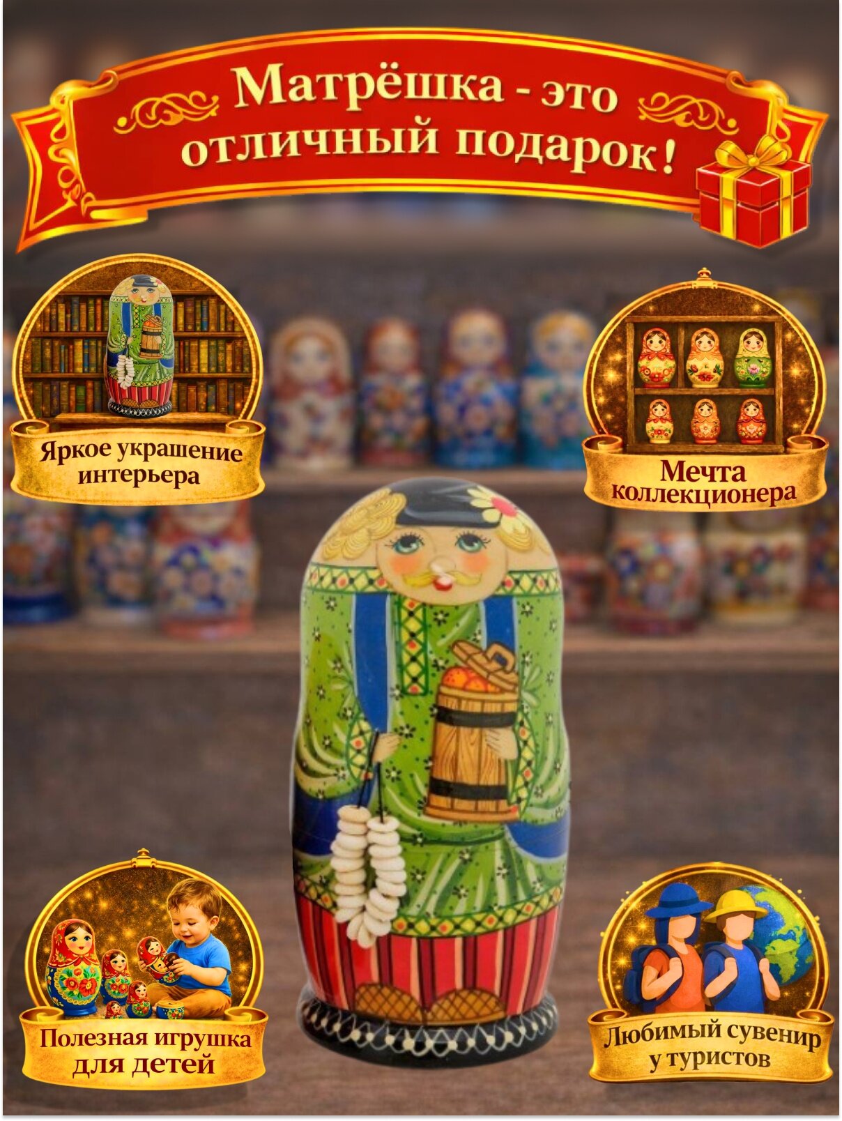 Матрешка Брат Кондрат — фото 1