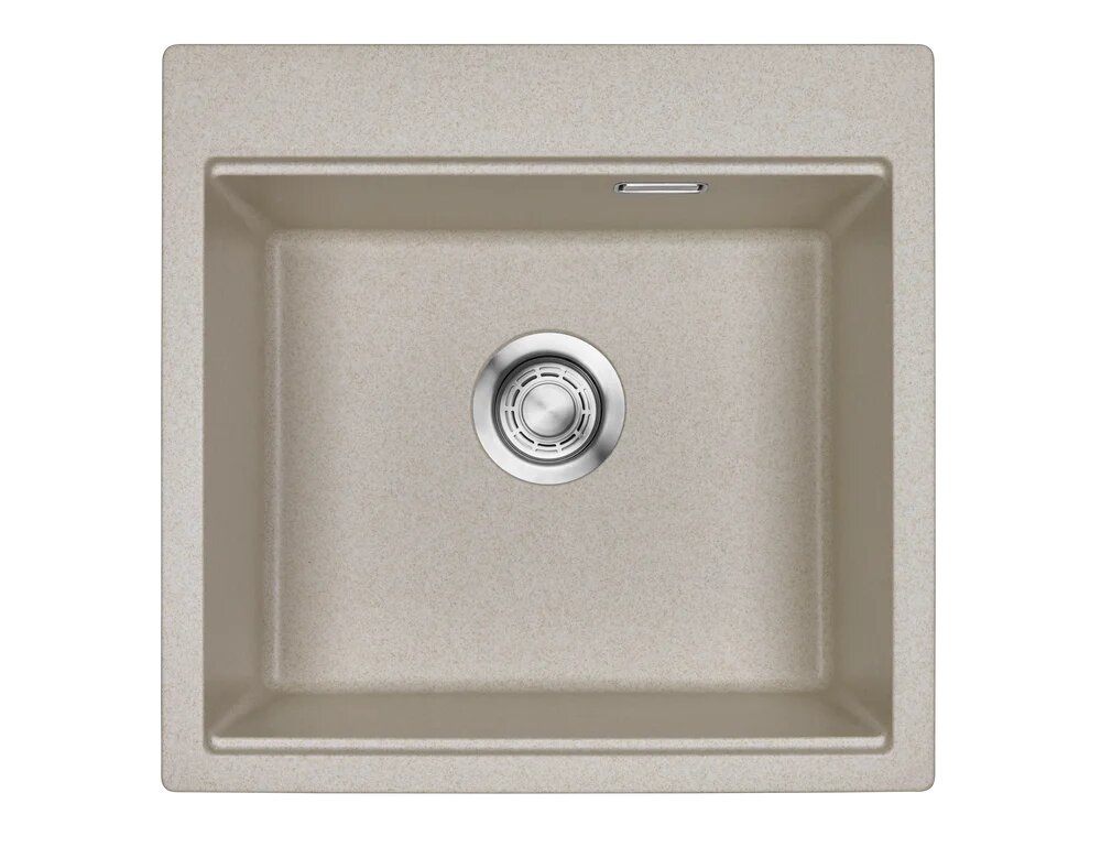 Мойка кухонная Emar Quartz EMQ-1520. Q Берилл кварцевая, 52x50, прямоугольная, мойка для кухни, бежевая, матовая