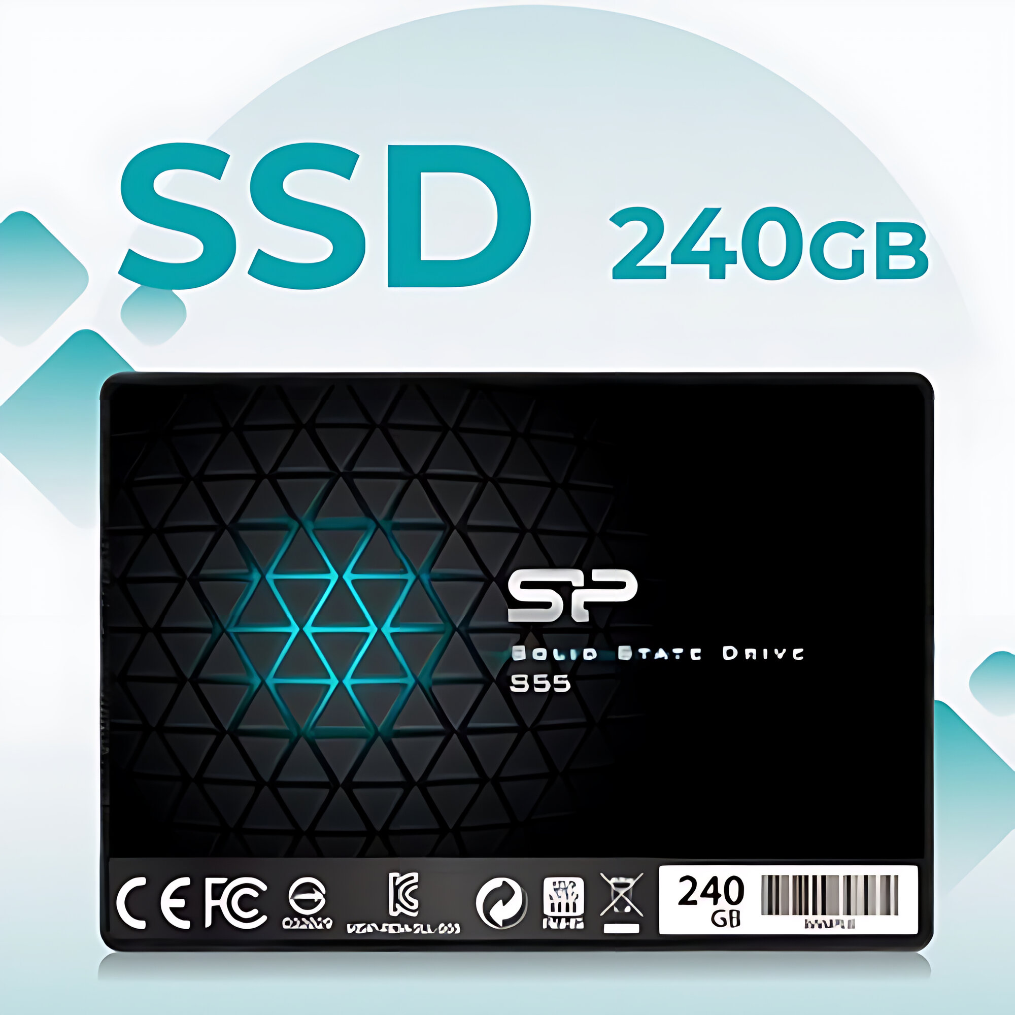 Жесткий диск SSD 2.5" 240Gb Silicon Power S55, 550/500MBs, 80000 IOPS, TLC, SATA-III (SP240GBSS3S55S25)