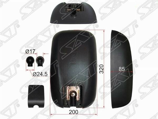 Зеркало SAT SL-778 MITSUBISHI/HYUNDAI TRUCK 320x200mm