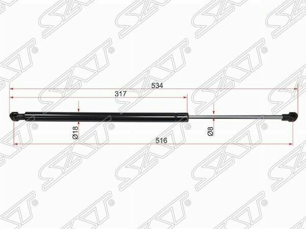 Амортизатор капота SAT ST-534400W090 Lexus GS 05-12 справа=слева