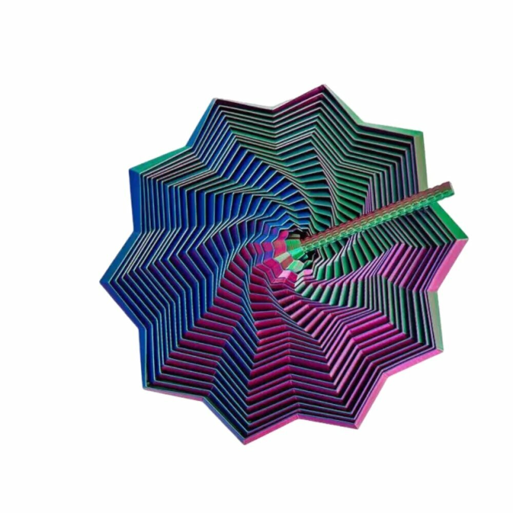 Fractal Fidget Star, антистресс, Green Blue Purple, 8.5cm
