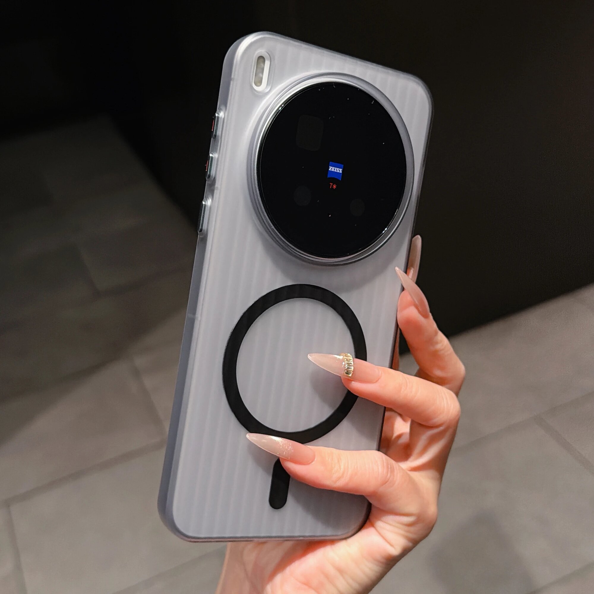 Ультратонкий матовый чехол из поликарбоната с vivo X300 Ультра, Серый, BK With Magnetic