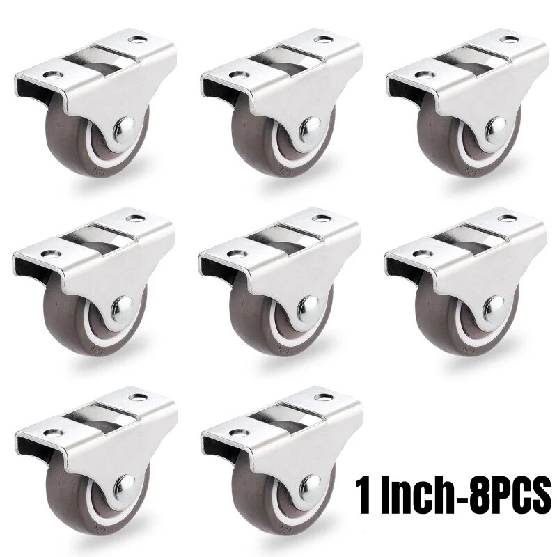 Мини-роликовые колеса из резины для мебели 4/8 шт. 1 Inch-8PCS