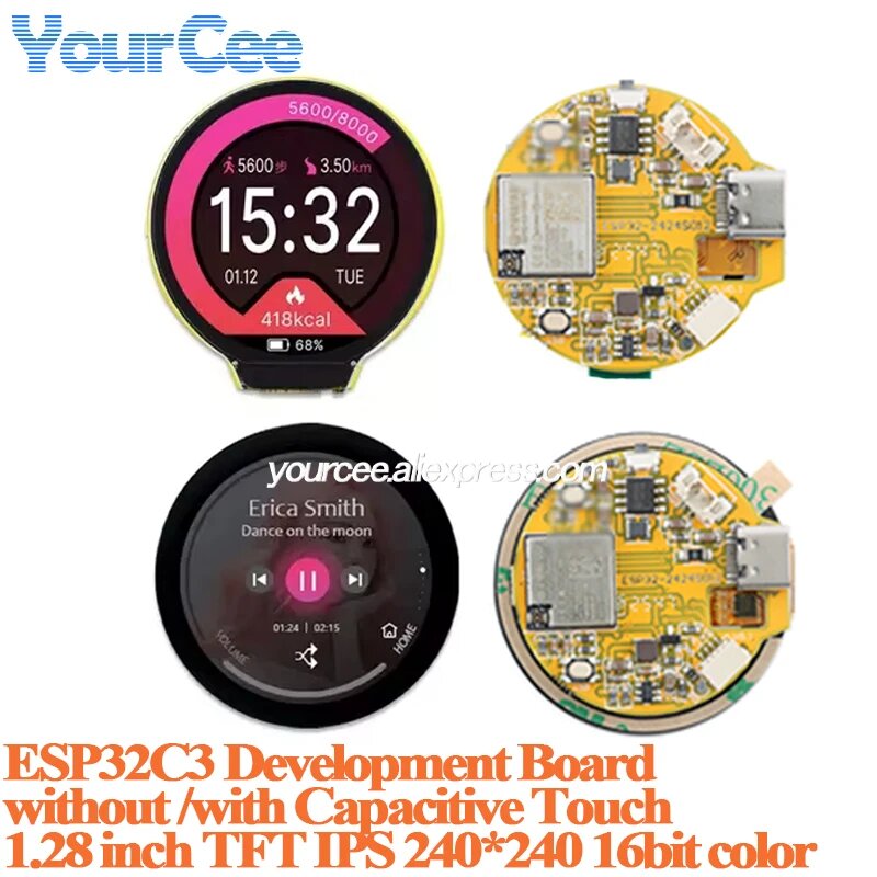 ESP32-C3 1.28" TFT Touch экран — фото 1