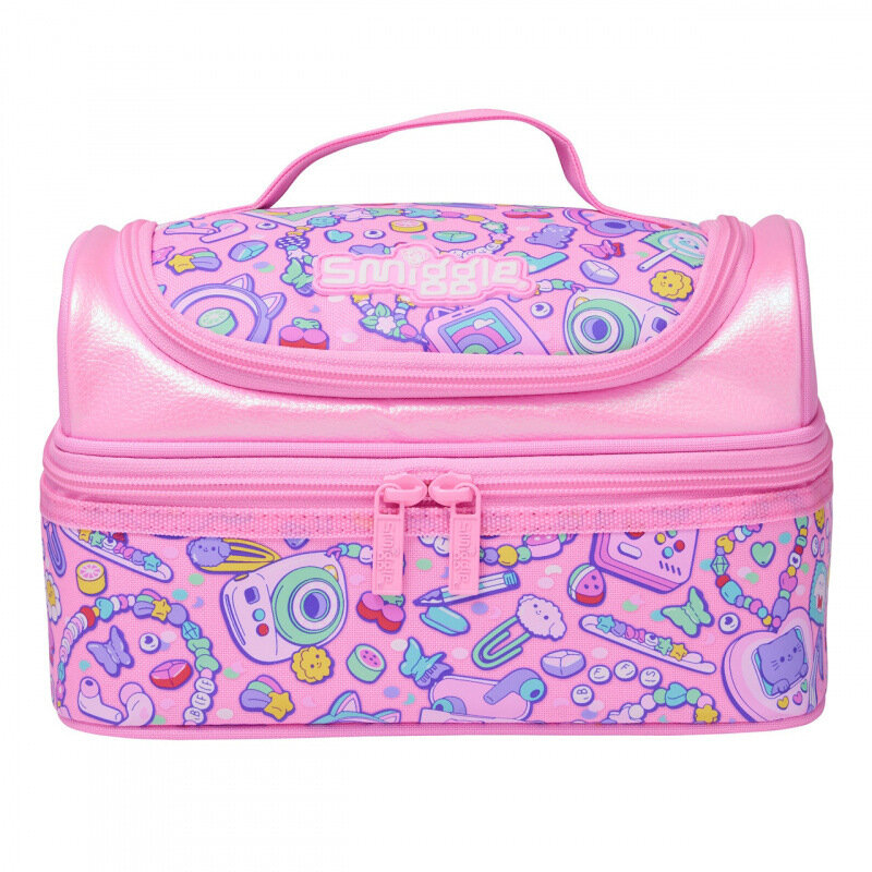 Термосумка Smiggle двухслойная с котенком, розовая
