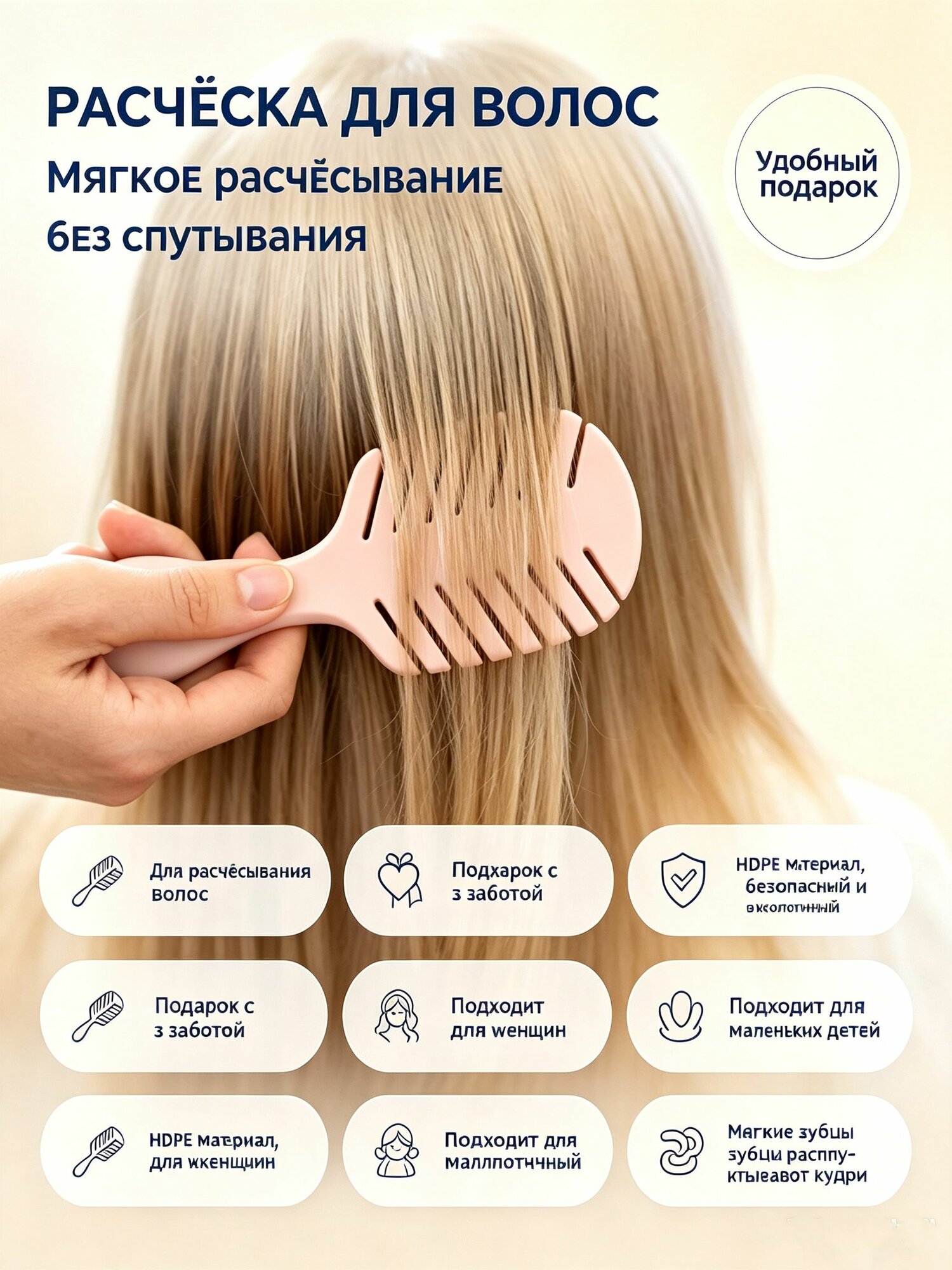 Расческа для распутывания волос детская HAIR BRUSH