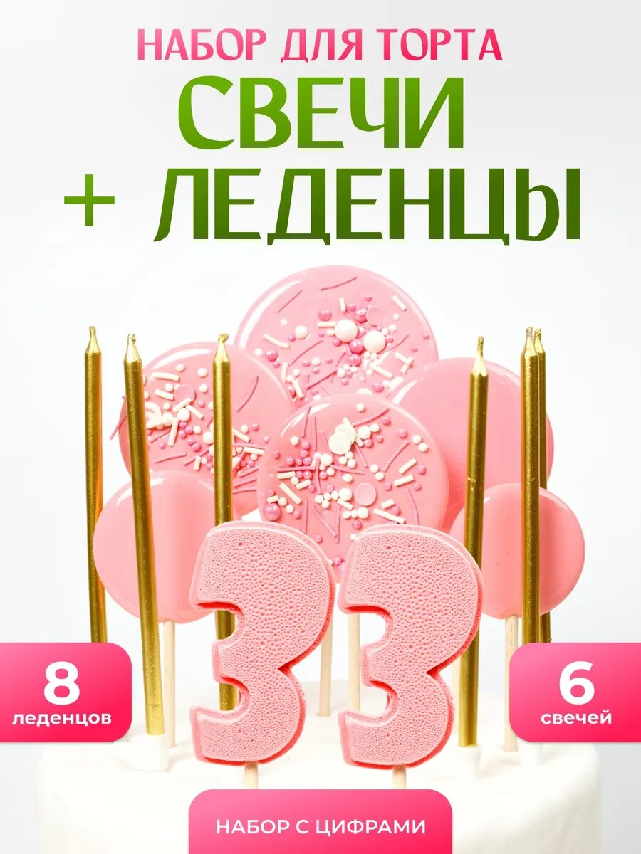 Свечи для торта. Цифра 33