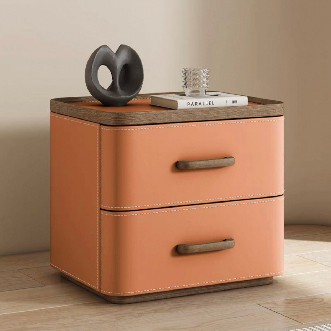 Прикроватная тумбочка в экокоже Sauron (оранжевый)