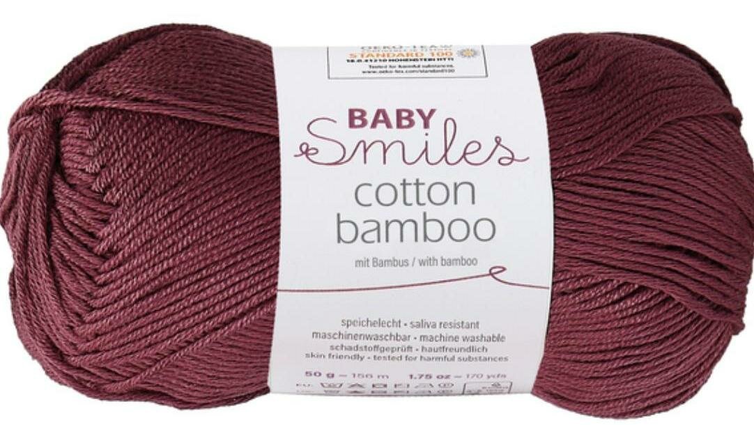 Cotton Bamboo /Коттон Бамбу/ пряжа Schachenmayr Baby Smiles, MEZ, 9807370 (01044, nostalgie (ностальгия), бордовый)