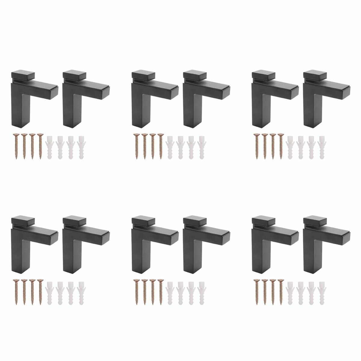 Дурвин-12 шт. регулируемый деревянный/стеклянный кронштейн для полки, настенное крепление, сверхпрочные плавающие кронштейны для полок толщиной 3-28 мм, черный -enj