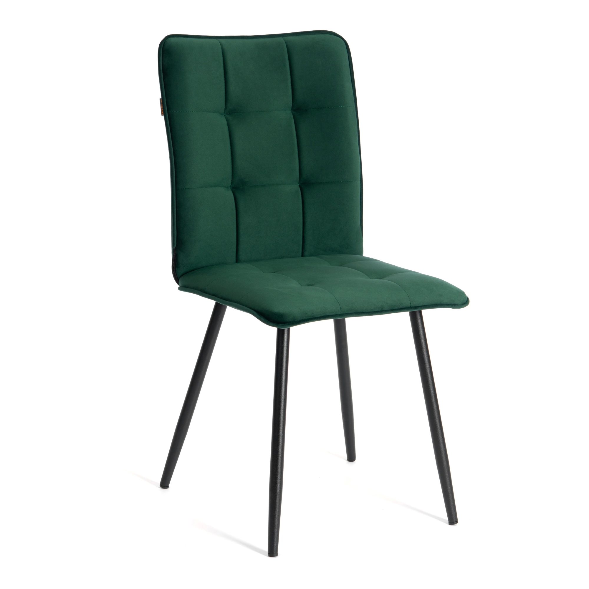Стул обеденный Bari Tetchair изумрудный и зеленый, велюр и металл, мягкое сиденье, без подлокотников