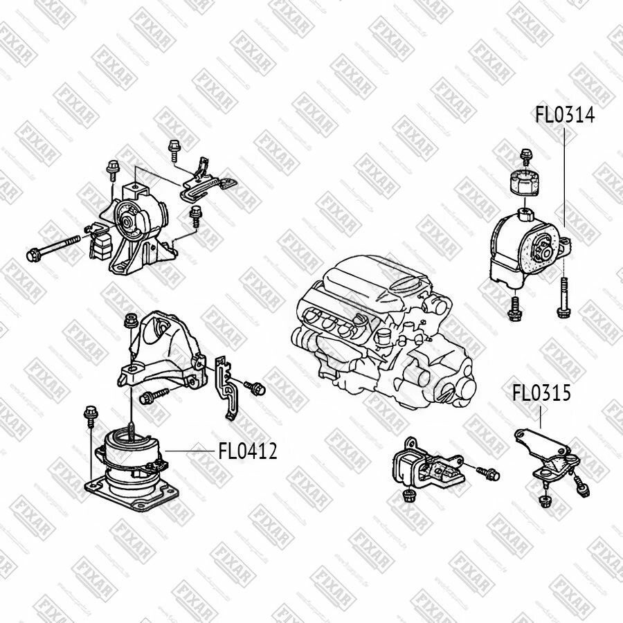 Опора двигателя задняя для Акура MDX FL0315 FIXAR — фото 1