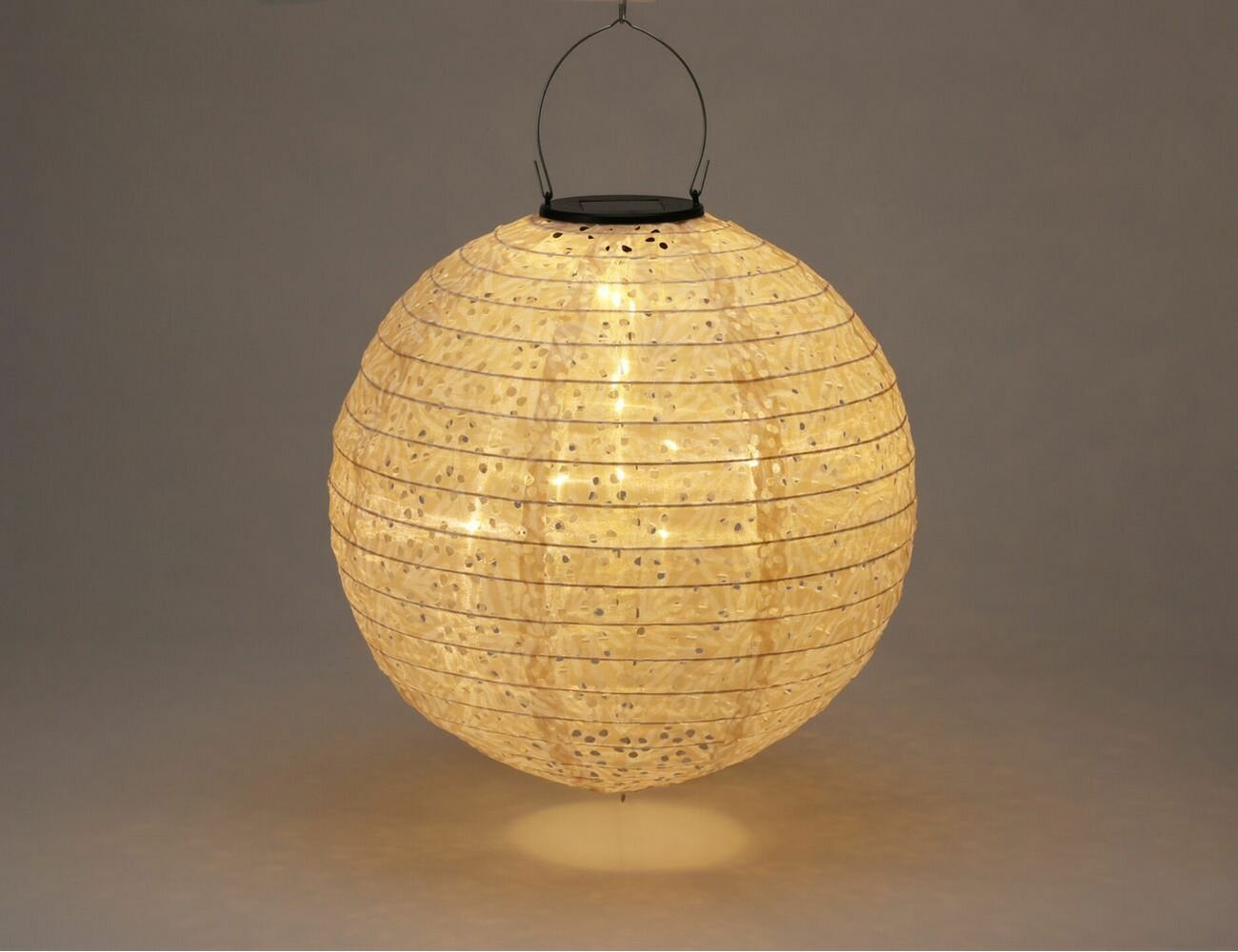 Подвесной светильник на солнечной батарее Solar циндао, текстиль, бежевый, 30 см, Koopman International AF5000930-1