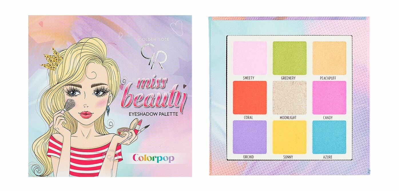 GOLDEN ROSE Палетка теней Miss Beauty Eyeshadow Palette Colorpop, 11,7 г