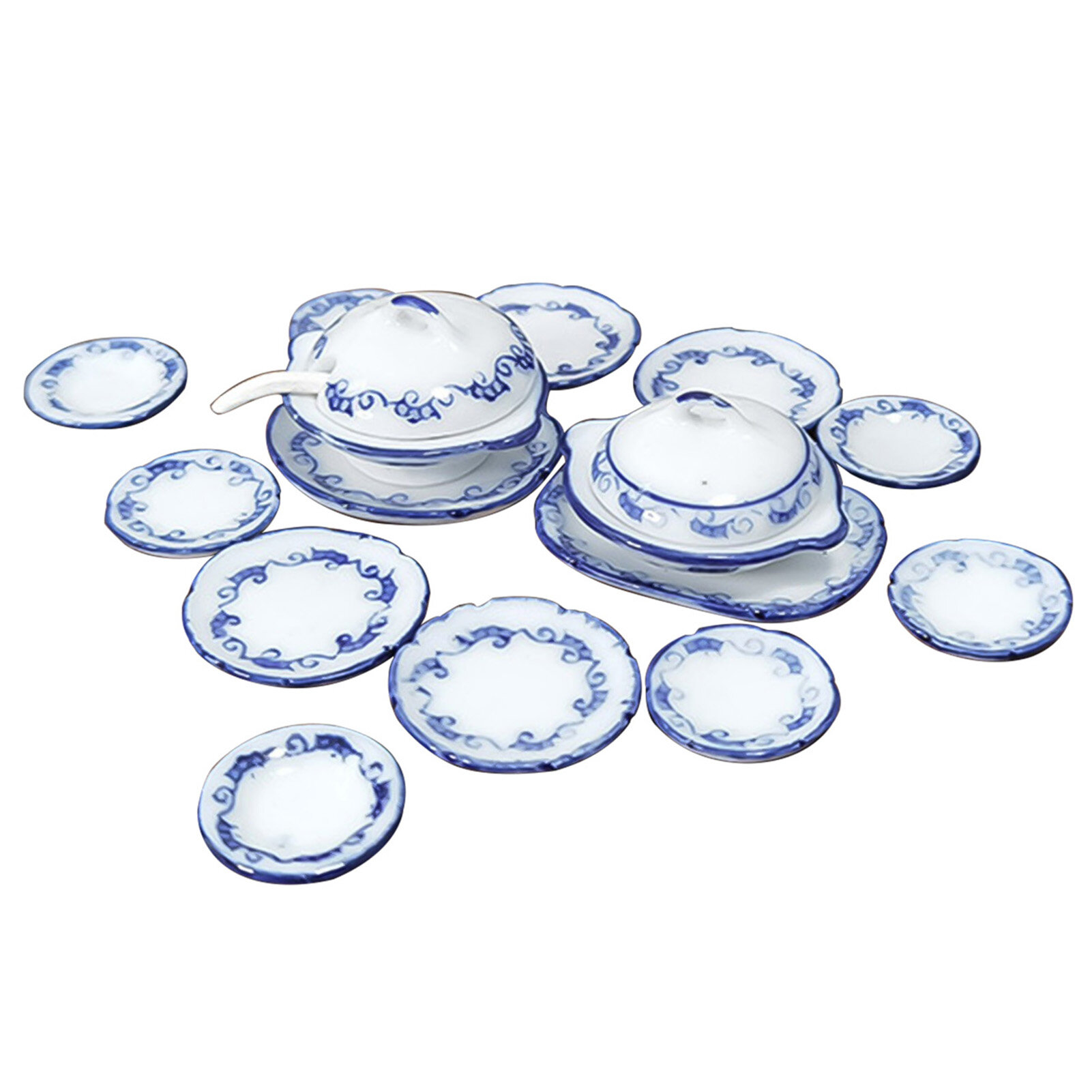 1/12 Кукольный Миниатюрный Керамический Набор Посуды Кухня Дети Игровая Модель Безделушка