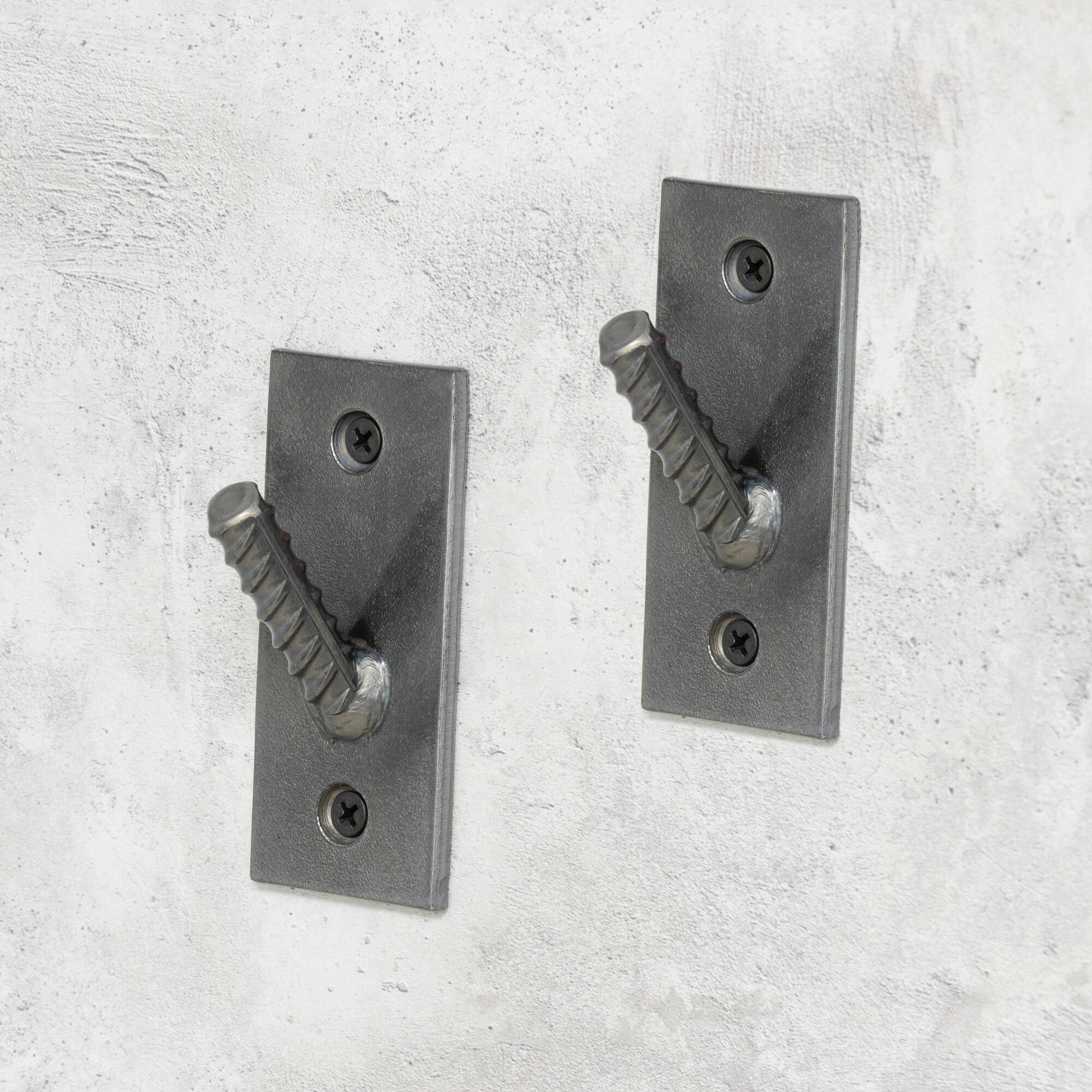 Крючки в стиле Лофт из арматуры, лак / Комплект 2 шт