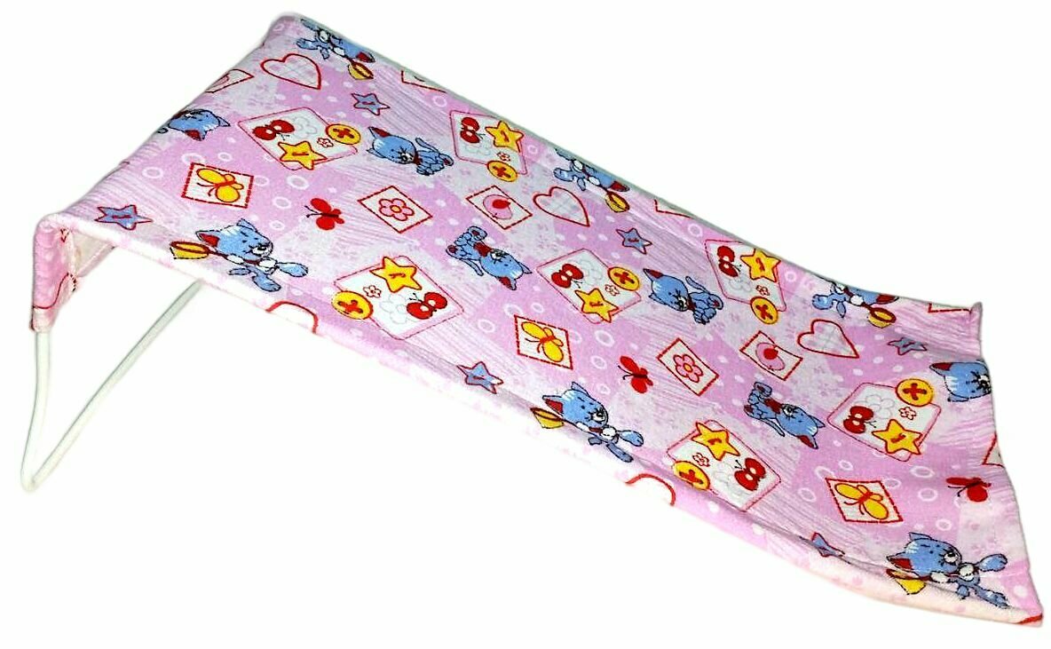 Горка в ванну (фланель) карапуз розовый с рисунком