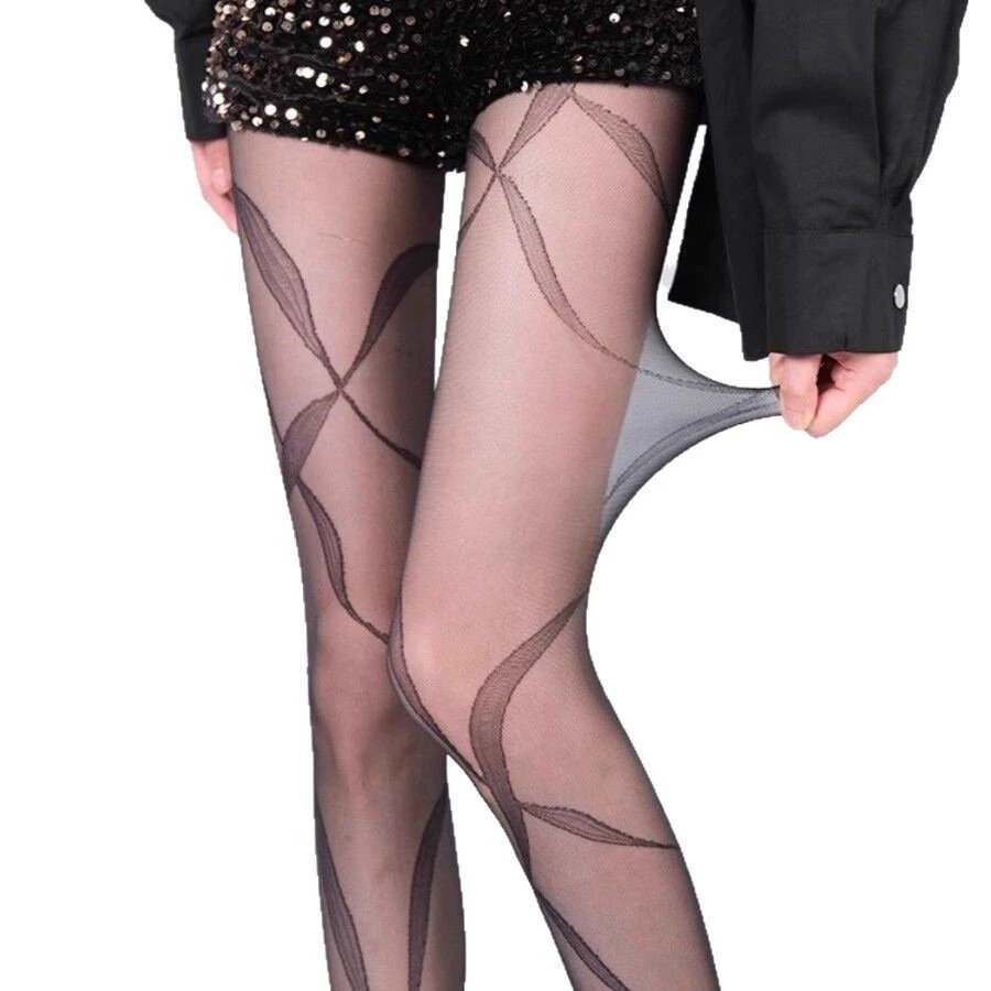 Чулки "Балетный крест", с развевающимся сердцем, черные, размер 1