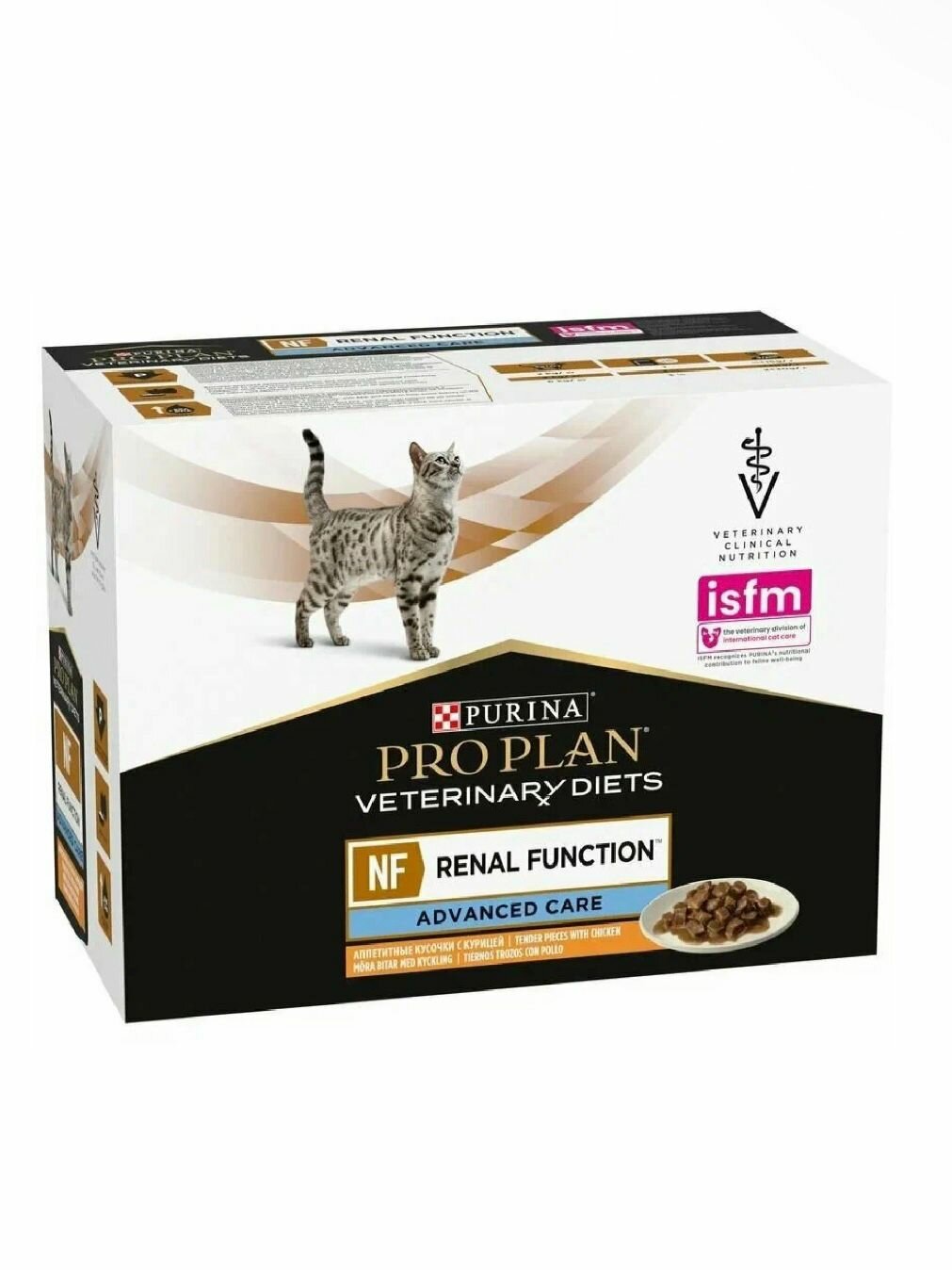 Pro Plan Влажный корм паучи Renal Function Advance Care (поздняя стадия) для поддержания функции почек при хронической почечной недостаточности с курицей, NF, 85 г х 10 шт