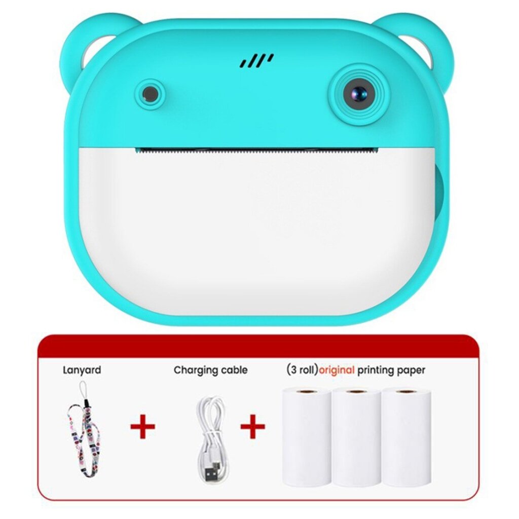 Цифровая камера для детей, улучшенная 1080P для селфи, подарки для девочек и мальчиков с бумагой для печати