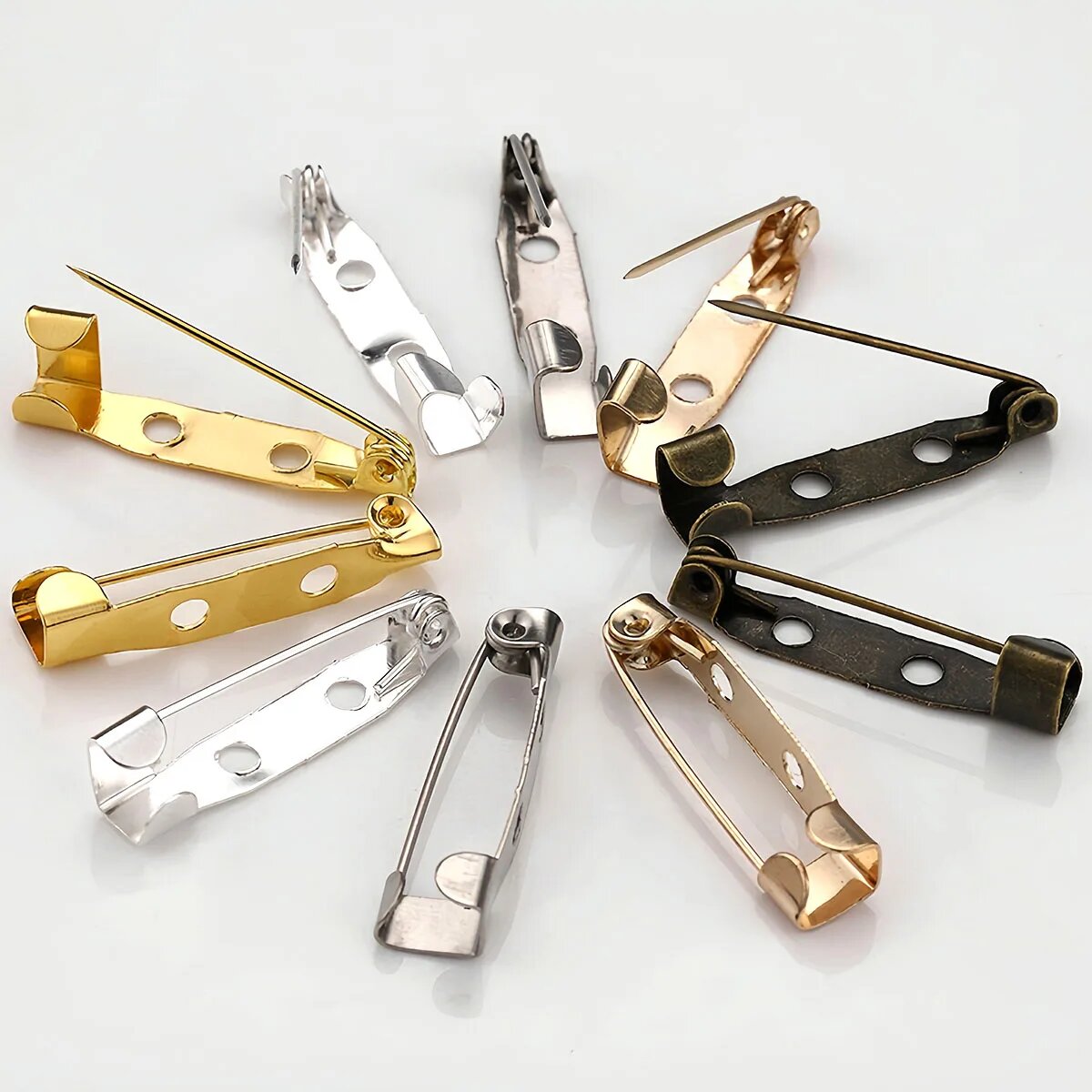 20/30 шт, зажим для броши, базовые булавки 15 мм-40 мм, металлическая булавка, брошь, пустая основа, держатель бейджа для DIY, принадлежности для изготовления ювелирных изделий