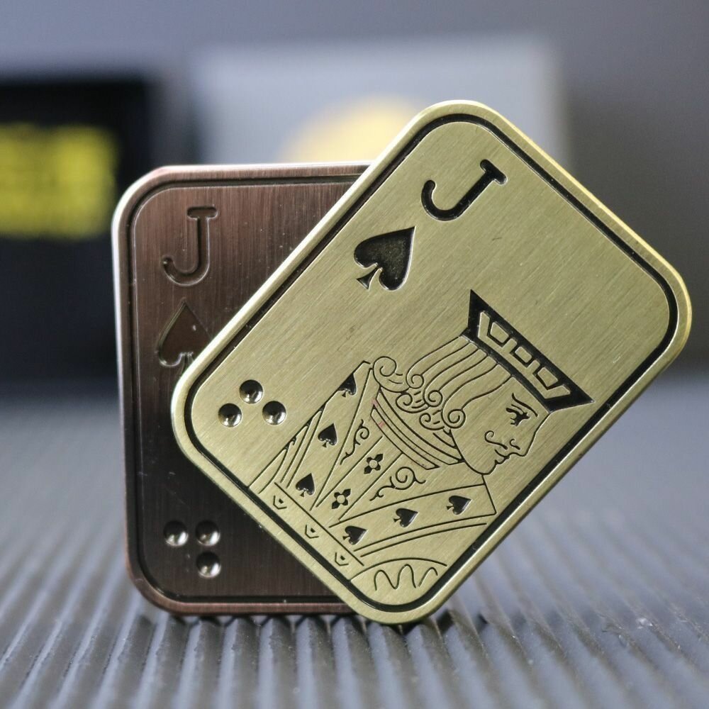 Магнитная металлическая фиджет-слайдер покер JACK, EDC антистрессовая игрушка для развлечения, безграничный рычал для толкания монет (+ 1 спинер в подарок)