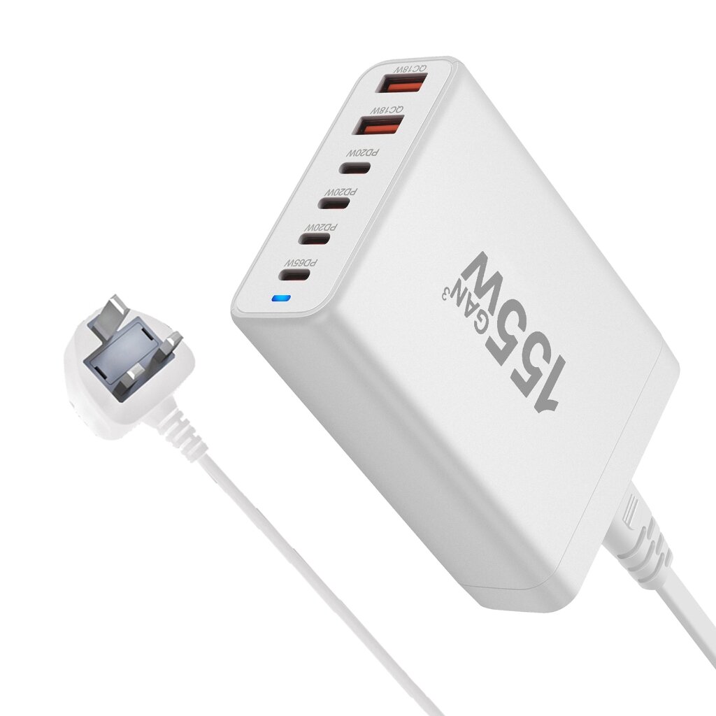 Зарядка Адаптер питания Зарядная станция с 6 портами настольного быстрого зарядного устройства USB Type C