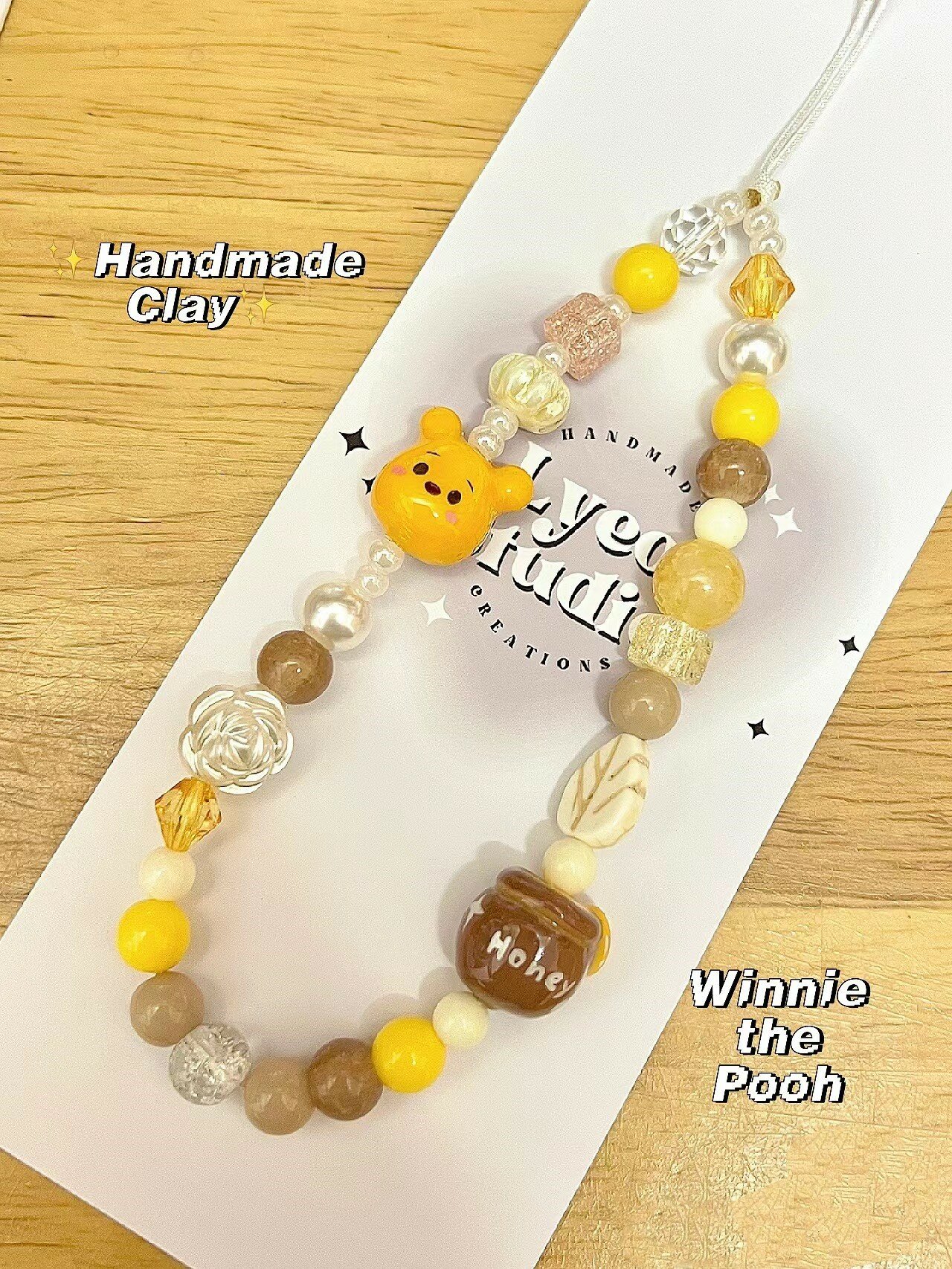 Цепочка для мобильного телефона "Милый медведь", с подвеской для камеры, желтая