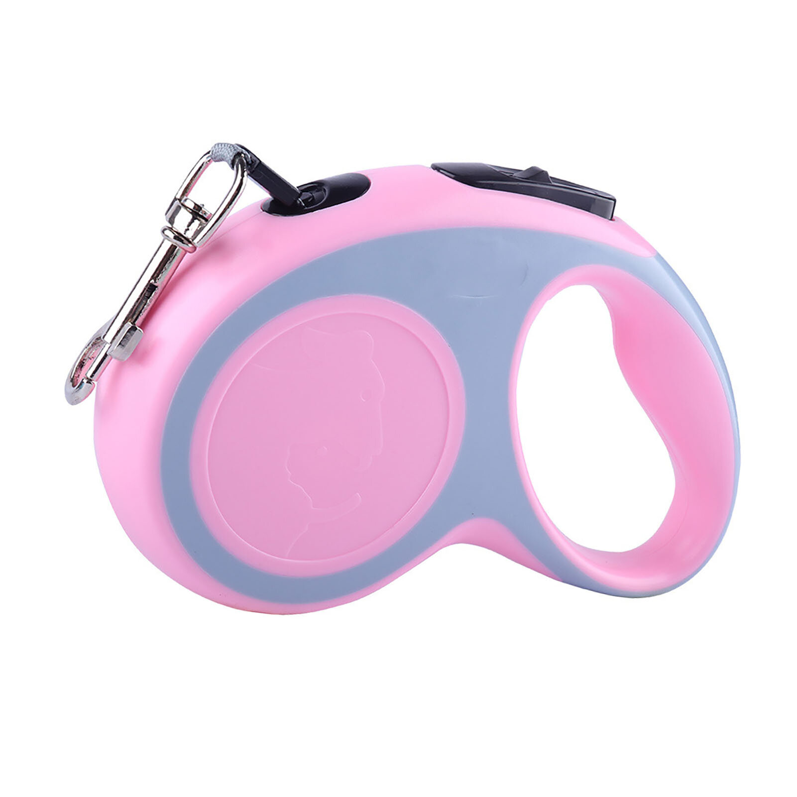 Выдвижной поводок для домашних животных с автоматической регулировкой и удобной ручкой, с рисунком в виде отпечатков лап, розовый, 5 м/16,4 фута.