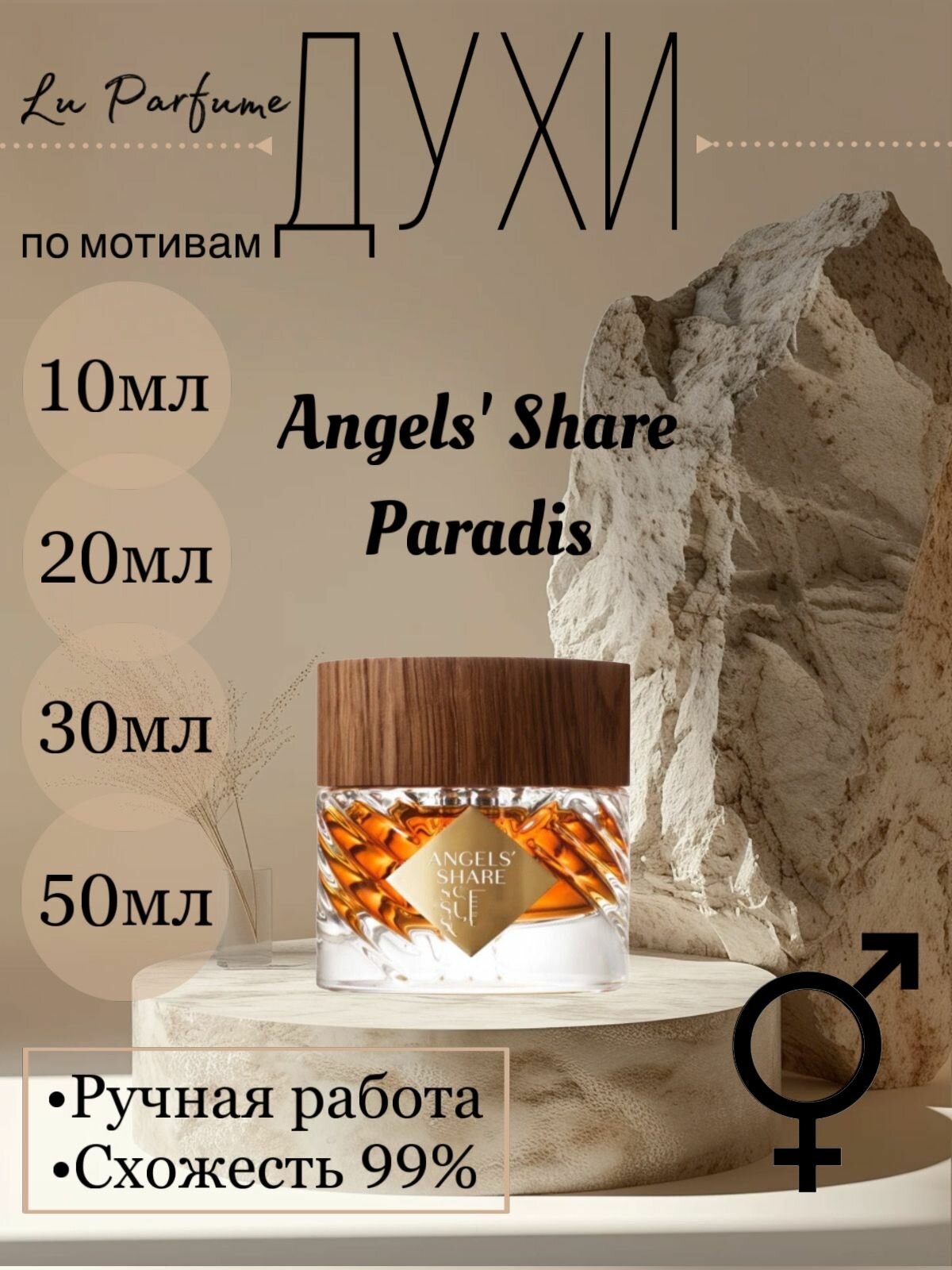 Духи ручной работы по мотивам 'Angels' Share Paradis', для мужчин и женщин Lu Parfume