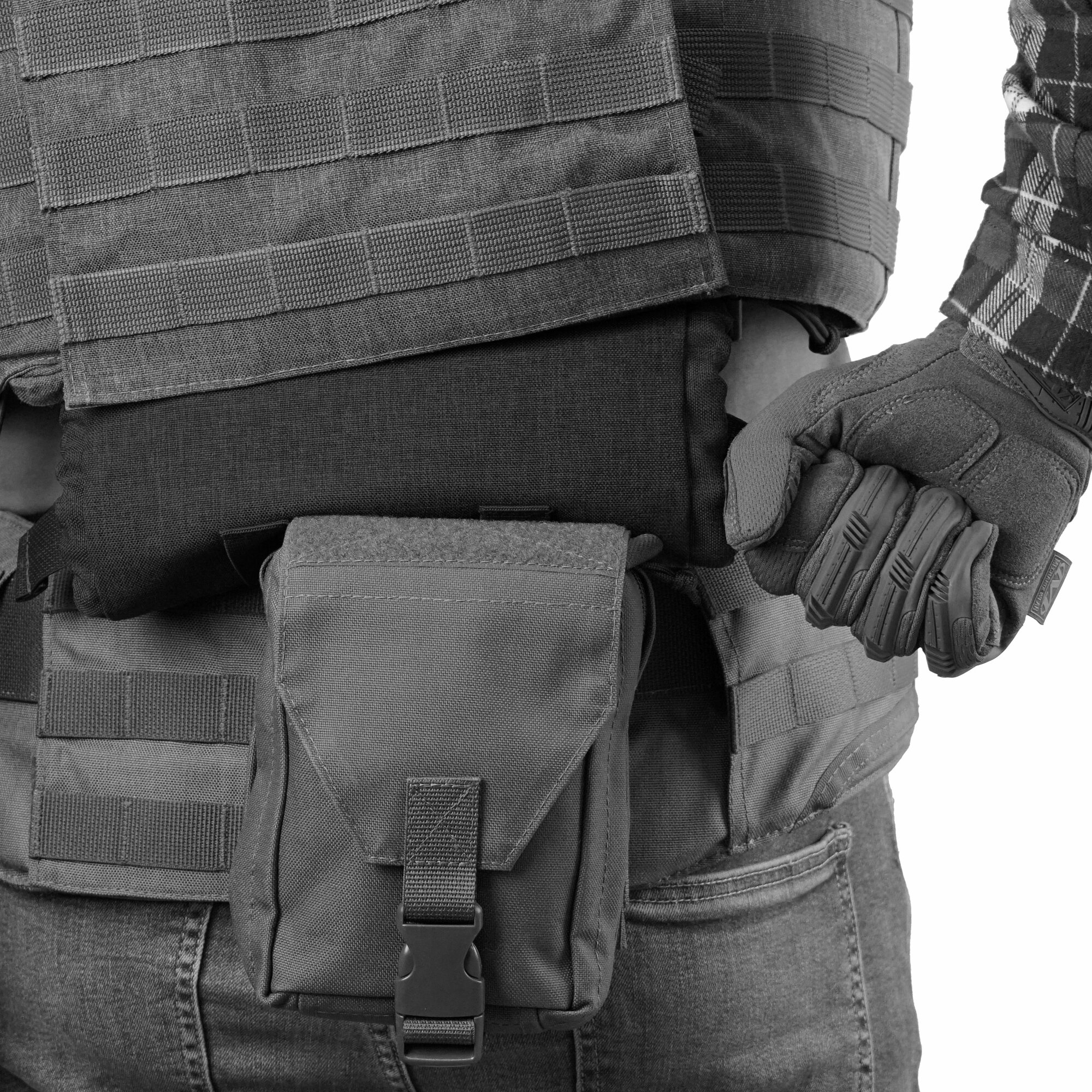 Вытяжной медицинский подсумок с велкро креплением (VG-08-15) Черный Кордон 500 D