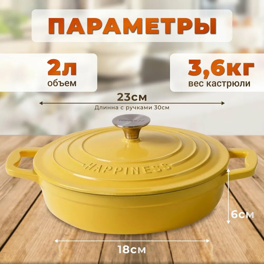 Бытовая многофункциональная кастрюля для тушения, универсальная для индукционной плиты, 2 л, 23 см