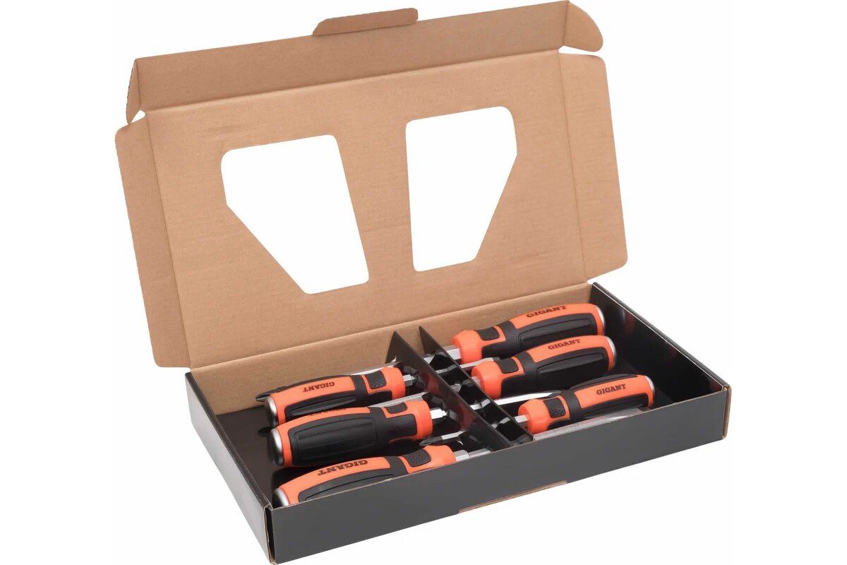 Gigant GBSIS-6 Набор ударных отверток с битами и крестовыми наконечниками для ремонта