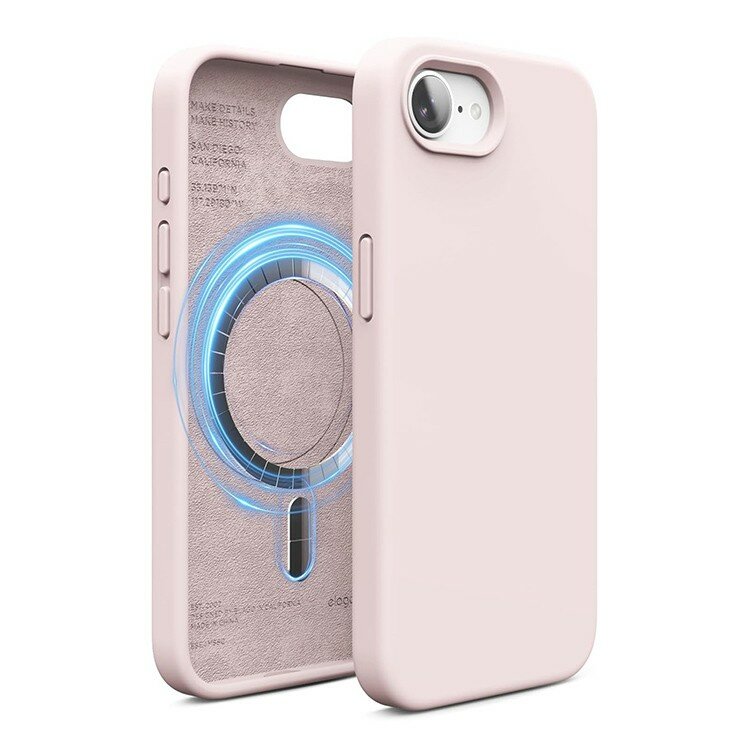 Elago силиконовый чехол с MagSafe для iPhone 16e, Soft silicone (Liquid) Lovely Pink