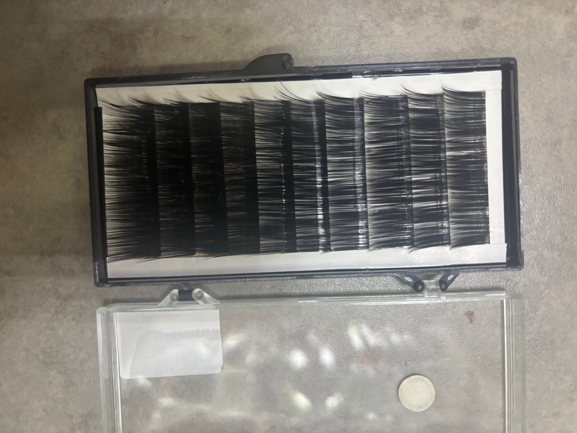 Черные ресницы D 0.07 15 mm одна длина (10 линий) 5 штук