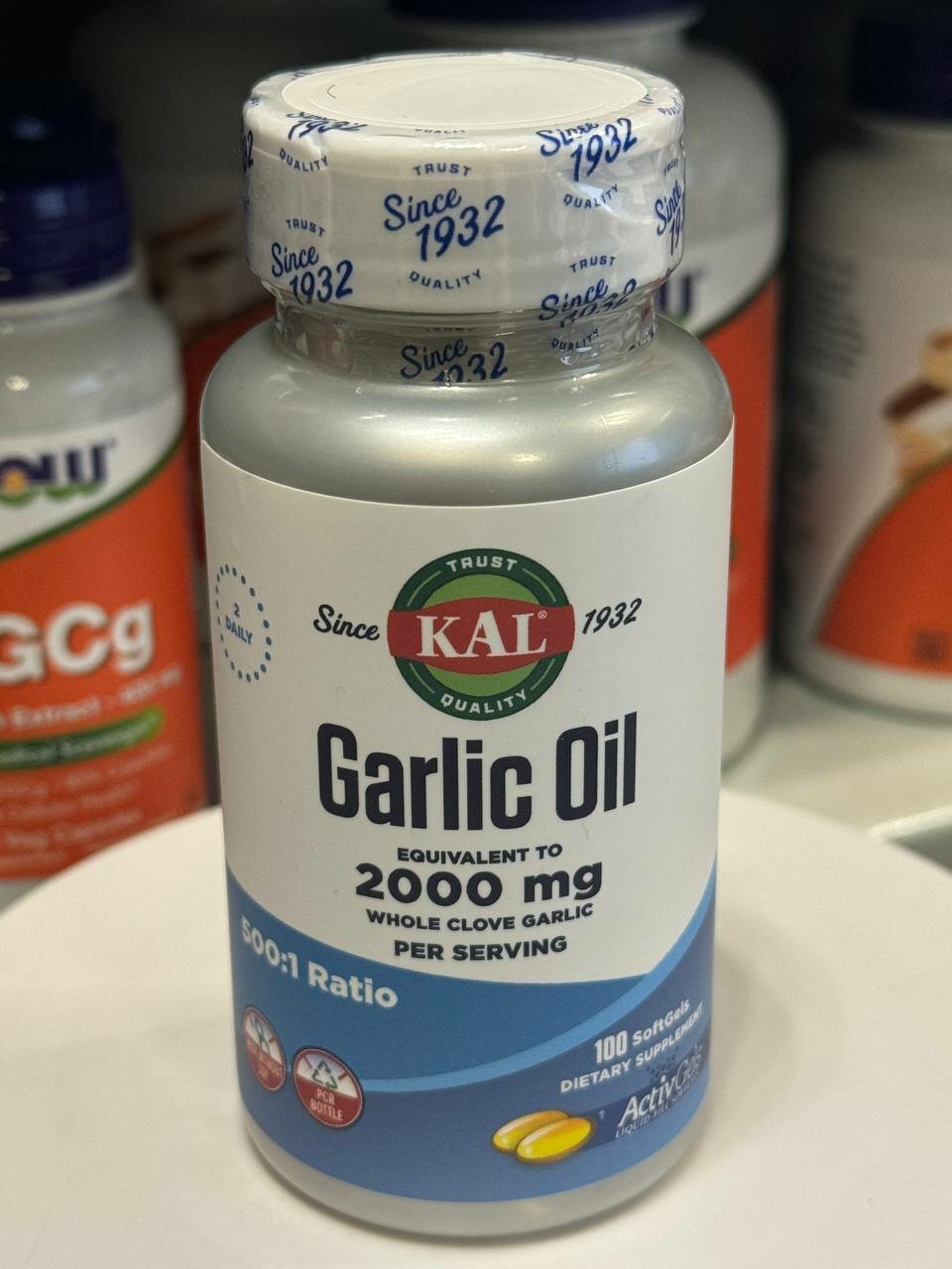 KAL Garlic Oil 2000 mg, Чесночное масло, 100 гелевых капсул