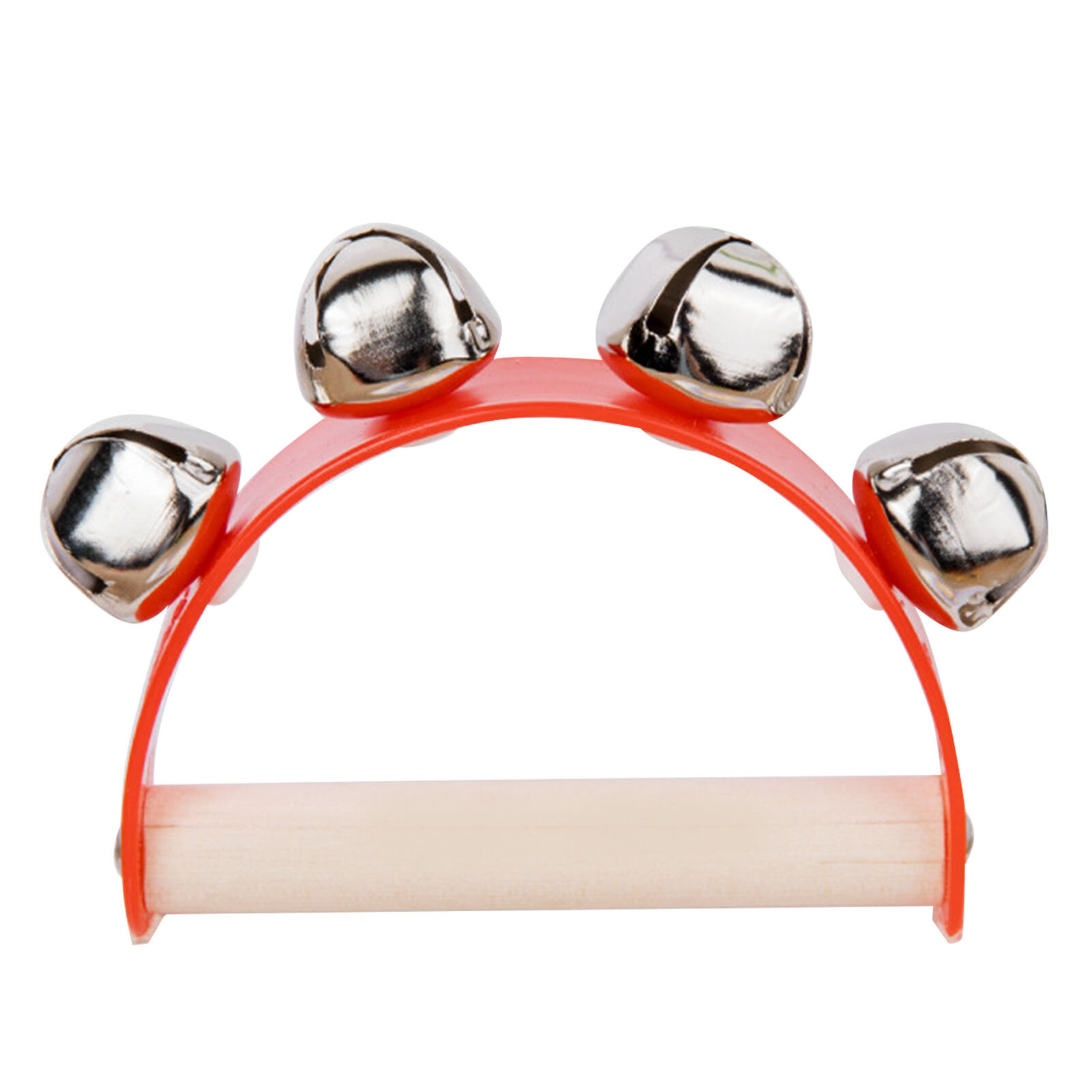 Игрушечные колокольчики с ручкой, деревянные, эргономичный дизайн, яркий цвет, для раннего развития детей, музыкальные, красные.