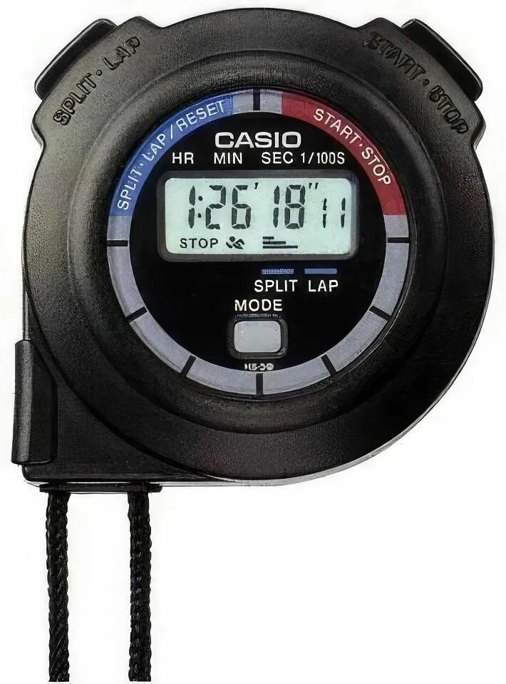 Таймер Casio "HS-3V-1B", электронный, точность измерений 0.0001 сек, батарейки