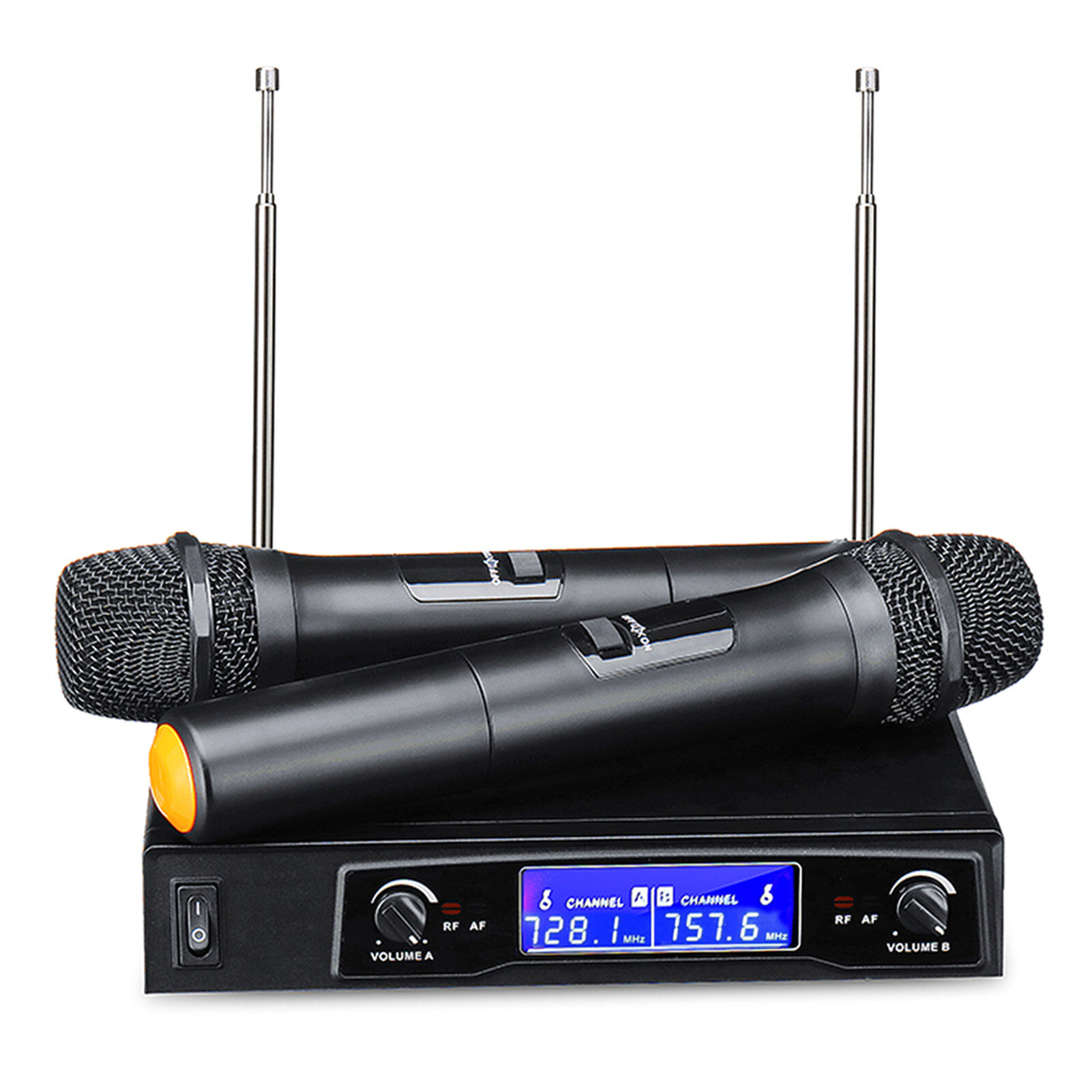 Микрофоны для караоке UHF Professional 2 CH беспроводной двойной ручной микрофон цифровой ЖК-дисплей микрофонная система набор для вечеринки свадьбы церковного собрания речи