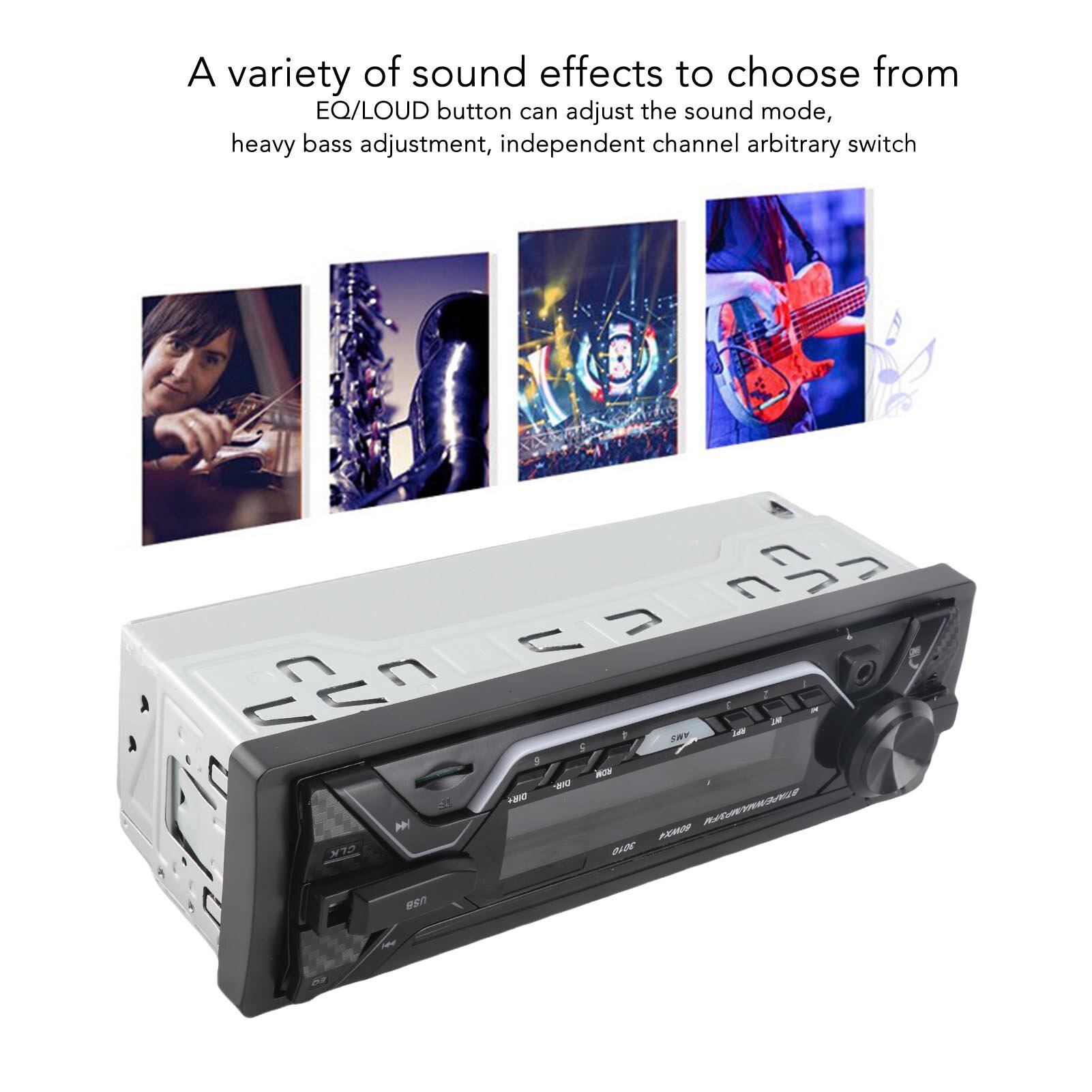 Автомобильный Bluetooth-плеер, одиночный Din, 12 В/24 В, MP3-плеер, FM-радиоприемник с регулируемой подсветкой