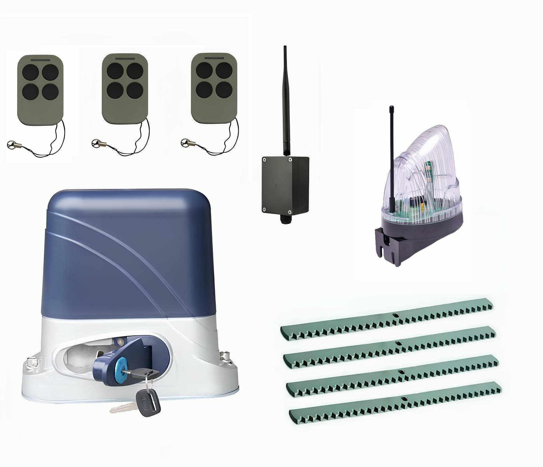 Автоматика для откатных ворот KSL-800 KIT-L5K4-BT-Т3, комплект: привод, 3 пульта, Bluetooth-модуль, лампа, 4 рейки