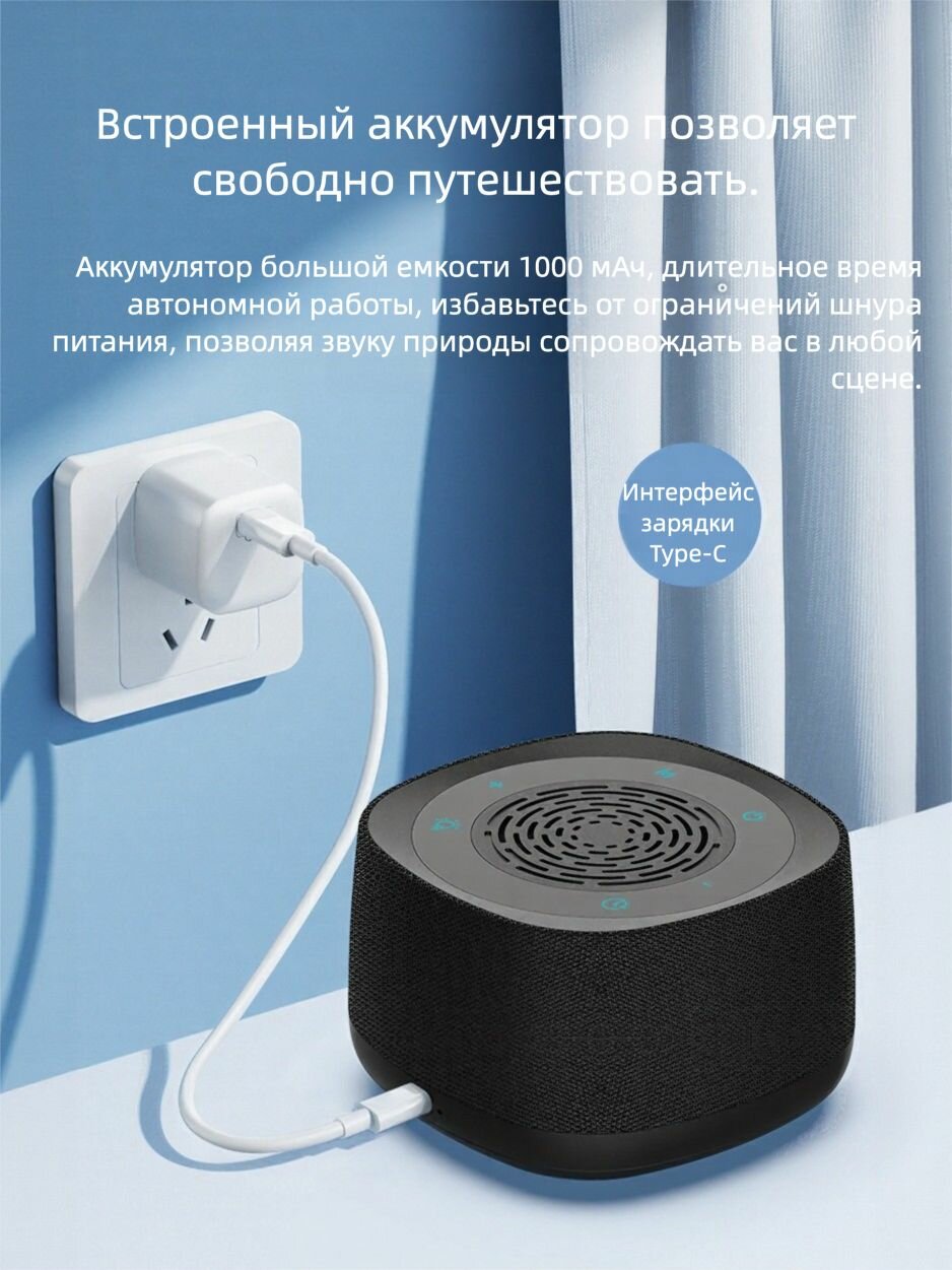 Умная колонка с часами, Будильник, Беспроводная портативная bluetooth колонка / Переносная музыкальная акустика с подсветкой и встроенным аккумулятором